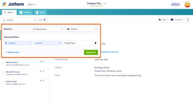 How to Search and Filter Submissions in Jotform Inbox