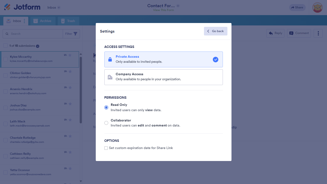 How to Share Your Form Inbox