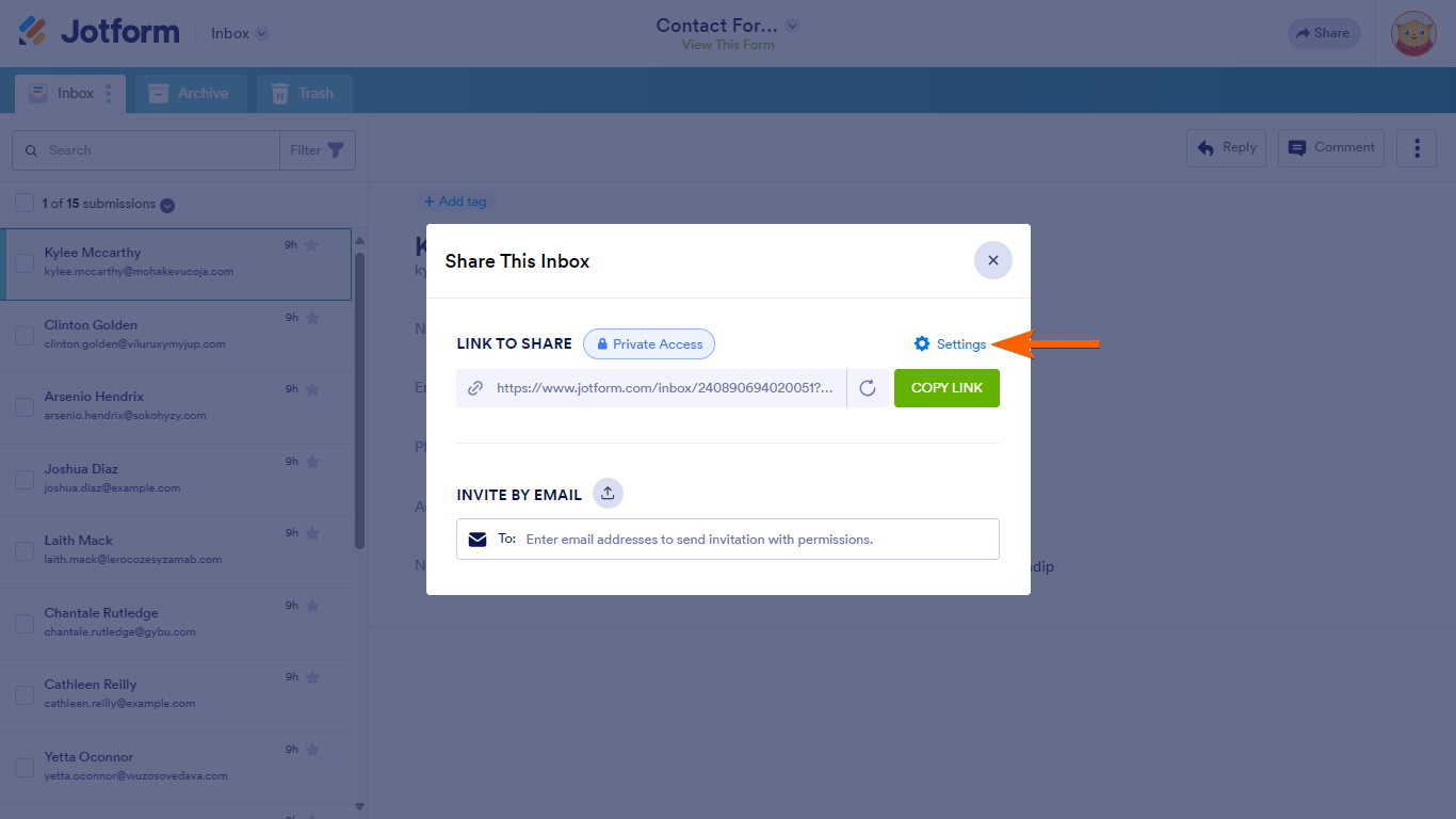 How to Share Your Form Inbox
