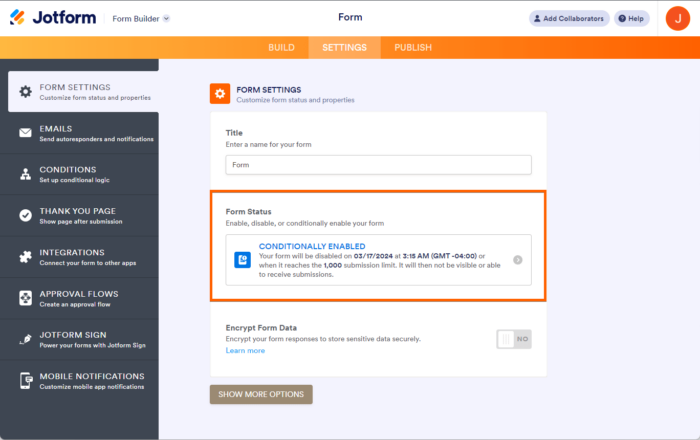 How to Enable or Disable a Form