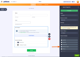 How to Integrate Square ACH With Jotform