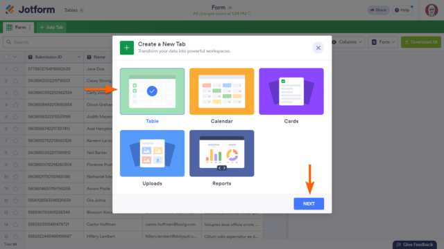 How to Get Data From Other Forms in Jotform Tables