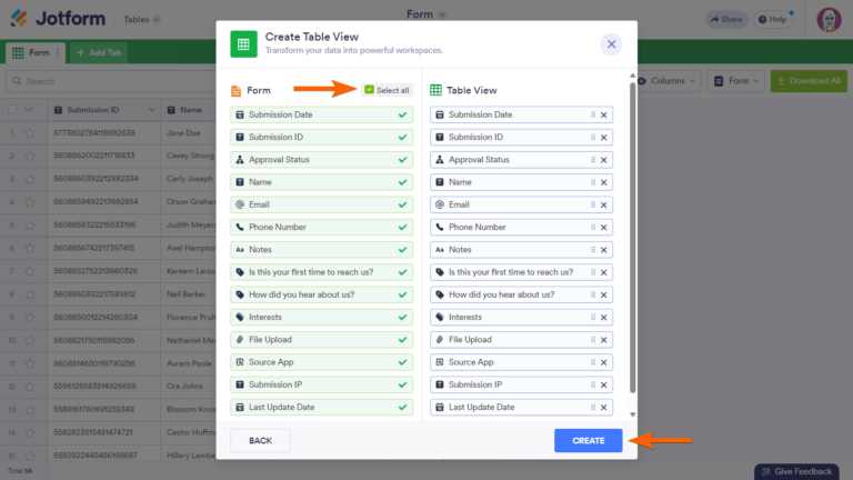 How to Get Data From Other Forms in Jotform Tables