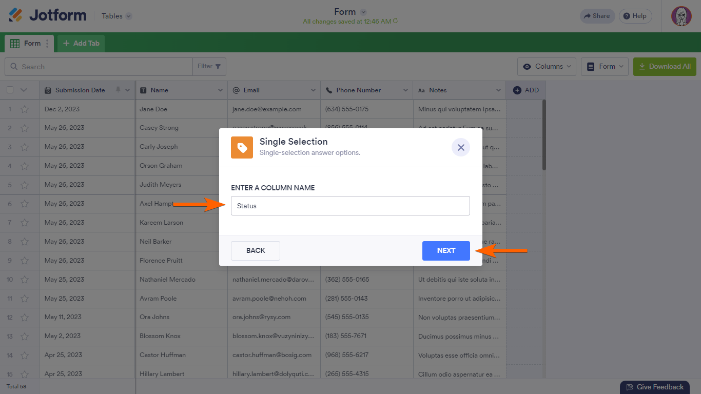 How to Create a Dropdown List in Jotform Tables