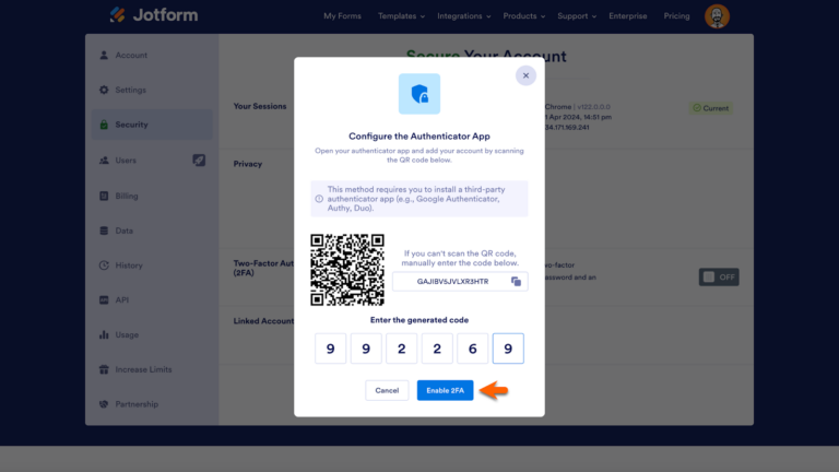Announcing new two-factor authentication for your Jotform account | The ...