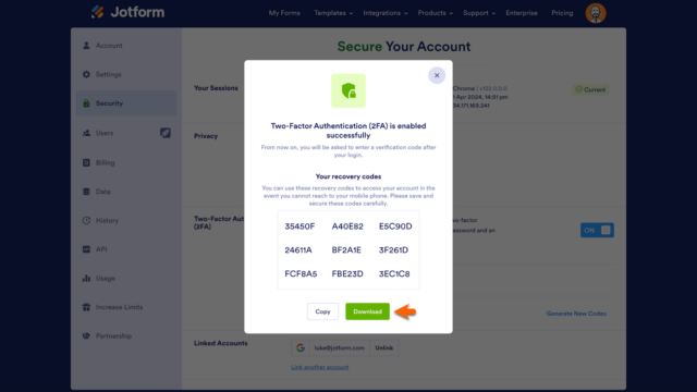 Announcing new two-factor authentication for your Jotform ... | The ...
