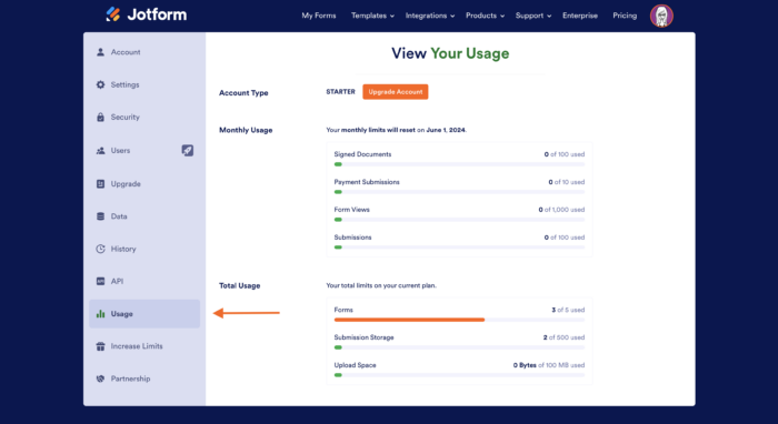 Understanding Your Account Usage and Limits