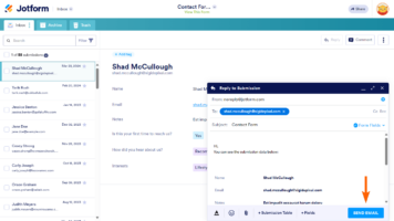 How to Email Entries in Jotform Inbox
