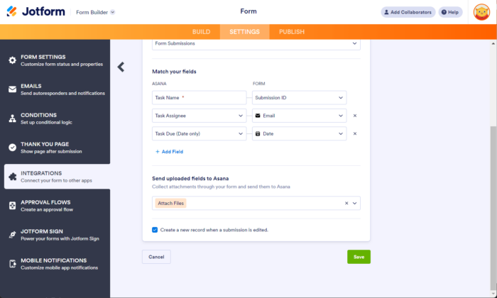 Create Tasks in Asana with Jotform Submissions