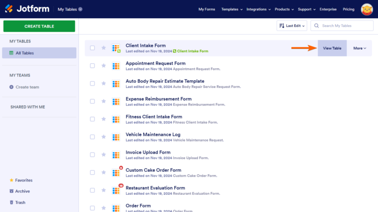 How to Download a Jotform Sign Document in Jotform Tables