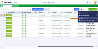 How to Download a Jotform Sign Document in Jotform Tables