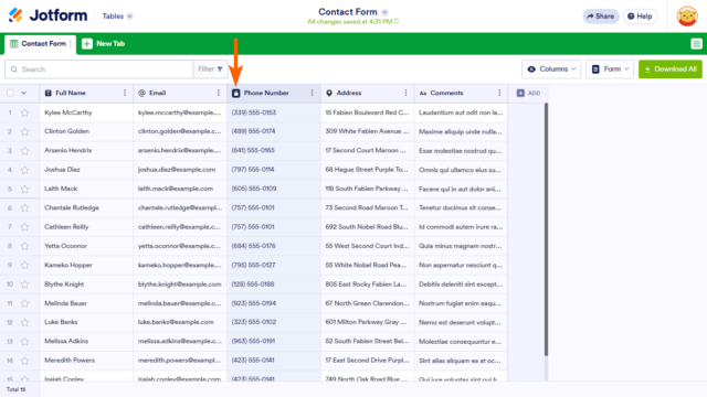How to Lock Data in Jotform Tables