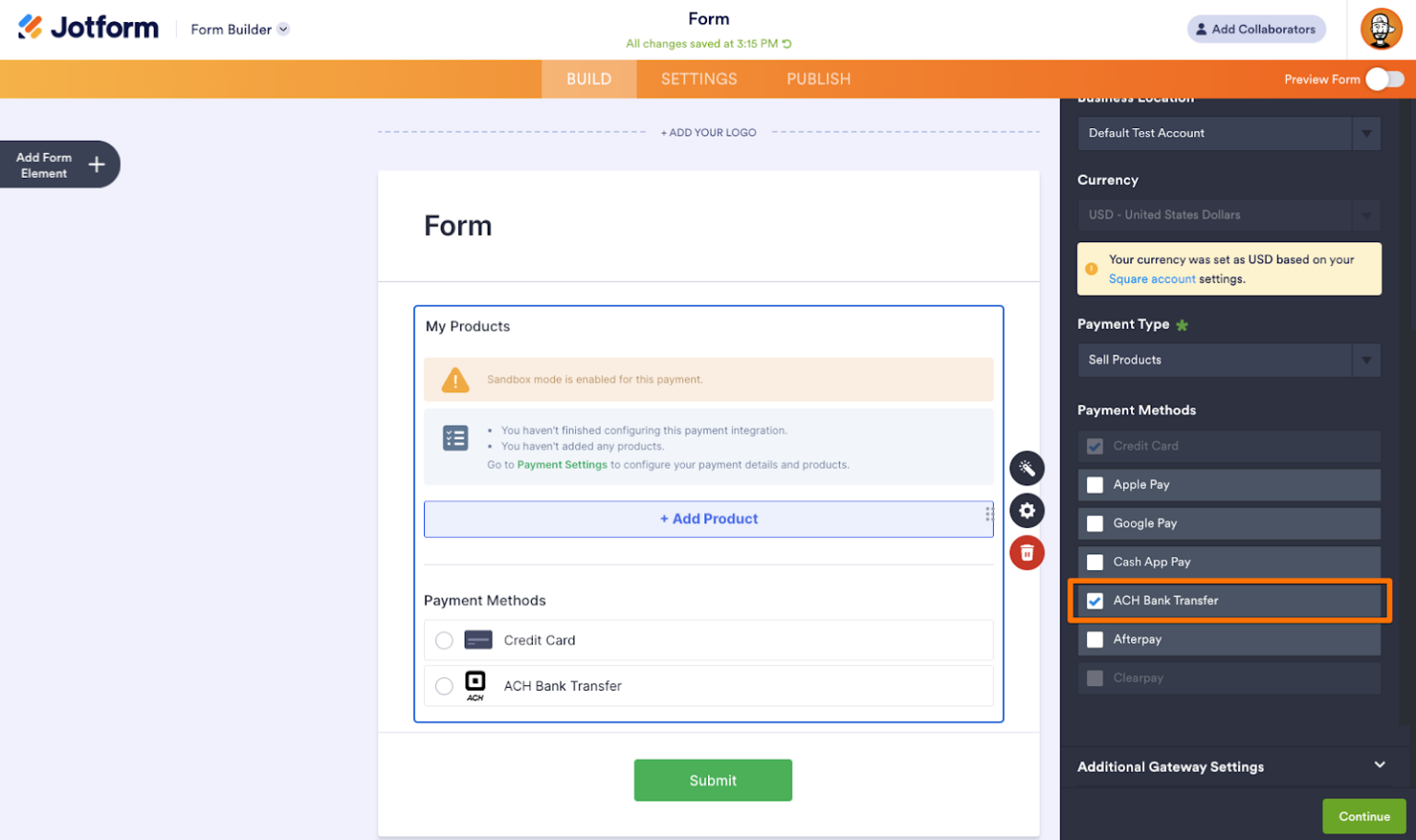 Announcing Square ACH and Afterpay/Clearpay for Jotform Enterprise | The Jotform Blog