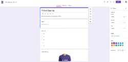 How to make a shirt order form in Google Forms | The Jotform Blog