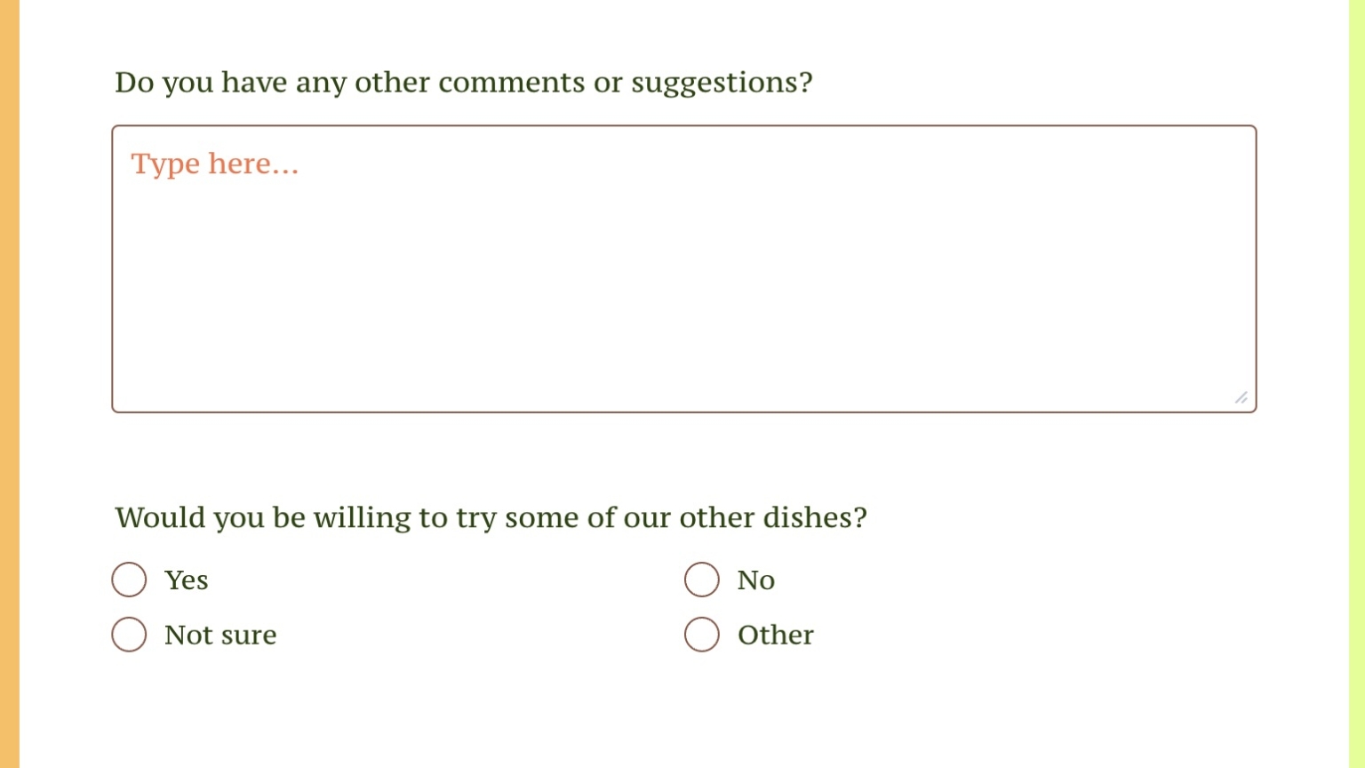 70+ food survey questions your restaurant should ask | The Jotform Blog