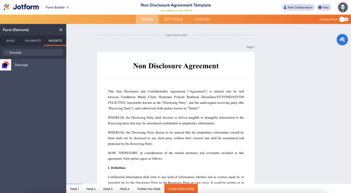 How to create Docusign forms with Jotform’s widget | The Jotform Blog