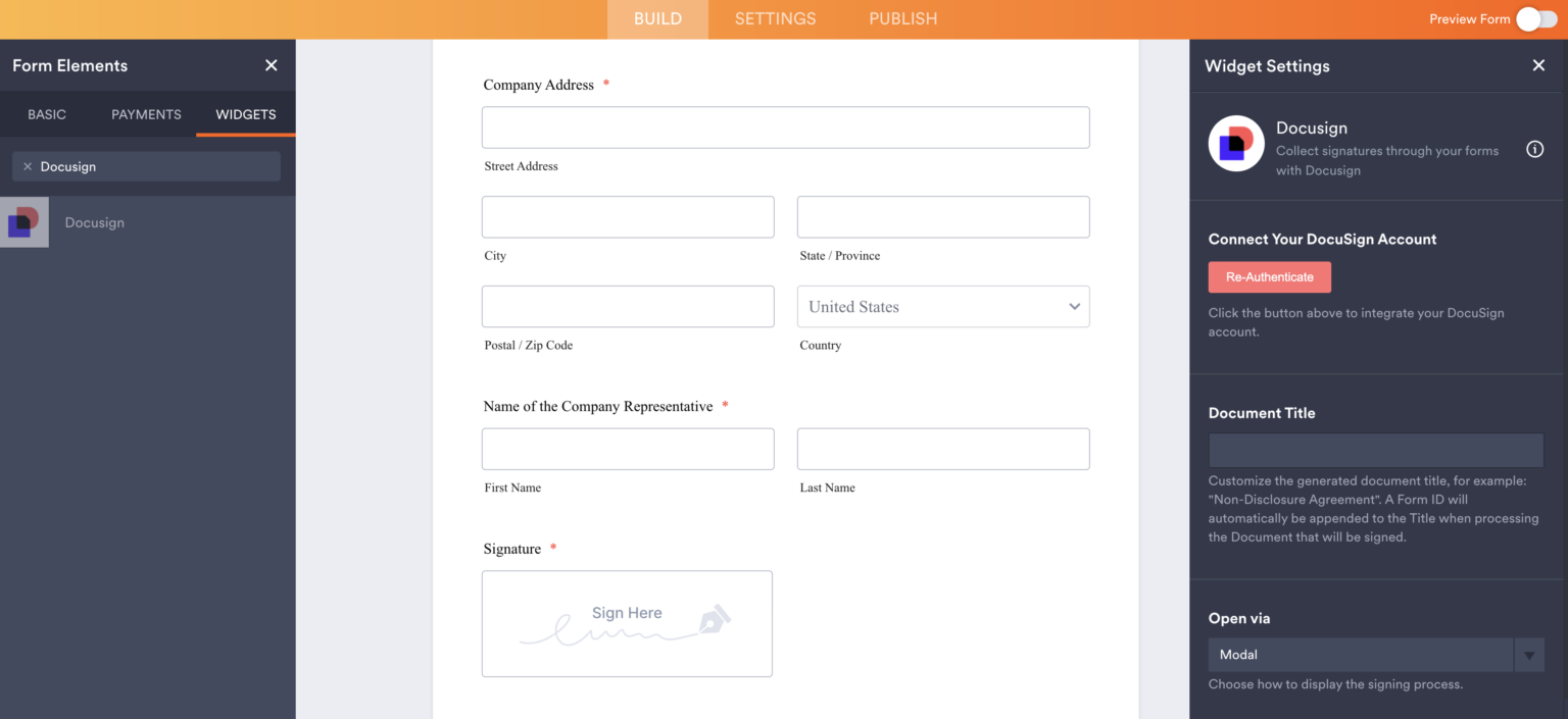 How to create Docusign forms with Jotform’s widget | The Jotform Blog