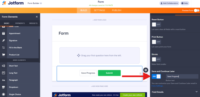 How to save progress in Microsoft Forms | The Jotform Blog