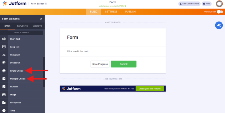 How to use multiple choice with comments on Google Forms | The Jotform Blog