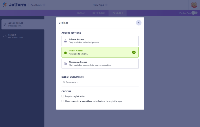 How to Share Jotform Apps