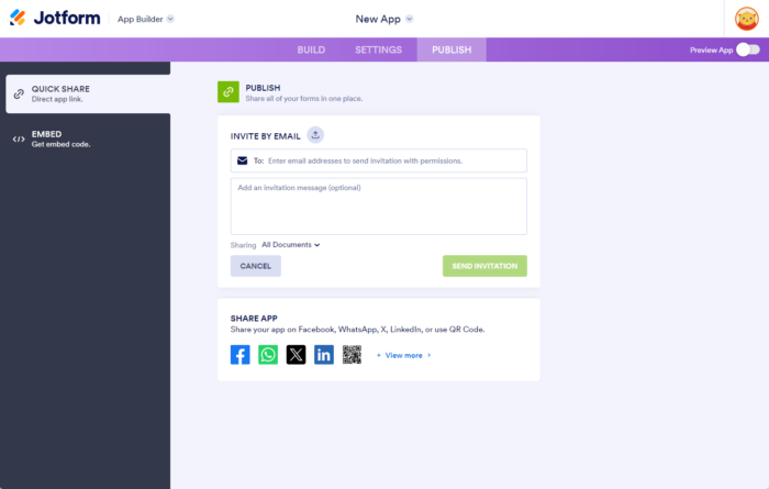 How to Share Jotform Apps