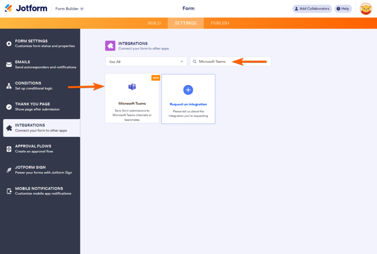 How to Integrate Microsoft Teams with Jotform