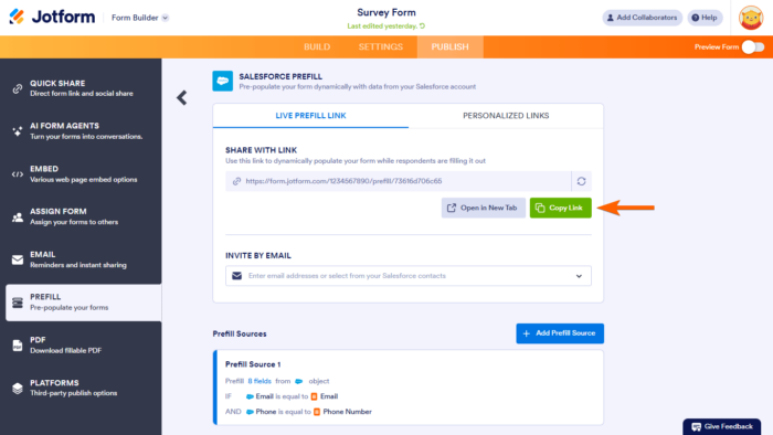 Creating Dynamic Prefill Links With Salesforce Merge Fields