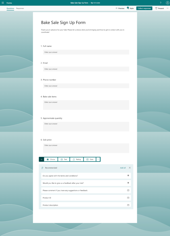 How to create a signup sheet in Microsoft Forms | The Jotform Blog