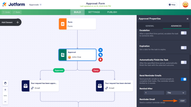How to Set Approval Reminder Emails