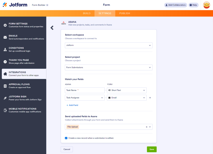 Create Tasks in Asana with Jotform Submissions