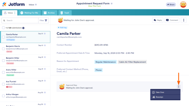 How to Track Approval Process in Jotform Inbox
