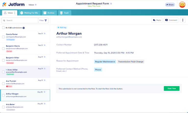 How to Track Approval Process in Jotform Inbox