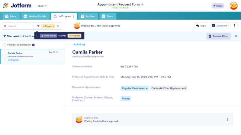 How to Track Approval Process in Jotform Inbox