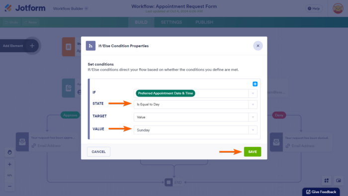 How to Set up an If-Else Condition Element with Jotform Workflows