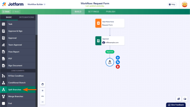 How to Split Branches in Jotform Workflows