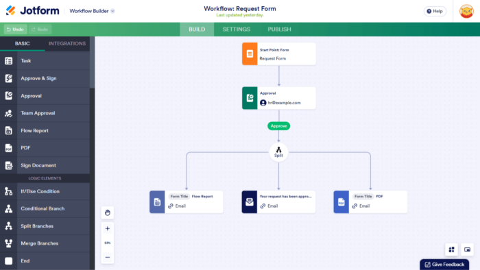 How to Split Branches in Jotform Workflows