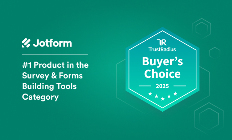 Jotform wins TrustRadius Buyer’s Choice Award | The Jotform Blog