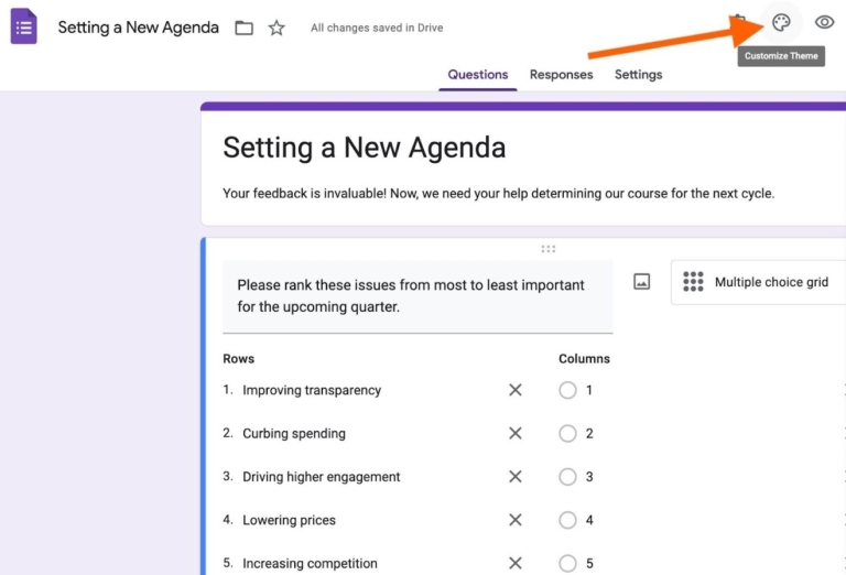 How to add ranked choices in questions in Google Forms | The Jotform Blog