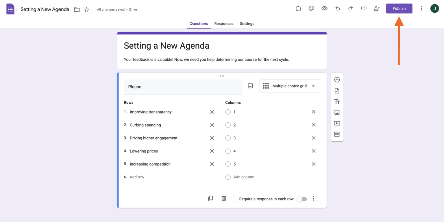 How to add ranked choices in questions in Google Forms | The Jotform Blog