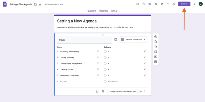 How to add ranked choices in questions in Google Forms | The Jotform Blog