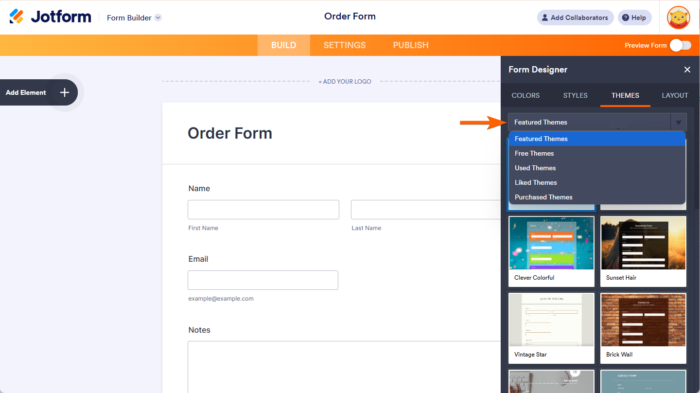 How to Apply a Theme to Your Form