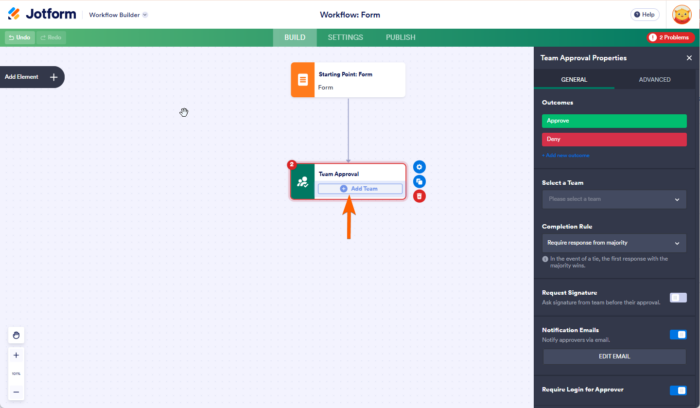 How to Setup Team Approval Element in Jotform Workflows