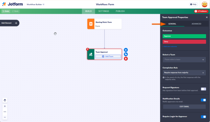How to Setup Team Approval Element in Jotform Workflows