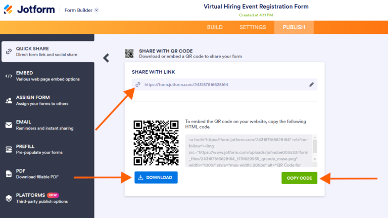 How to create a QR code for an Eventbrite event | The Jotform Blog