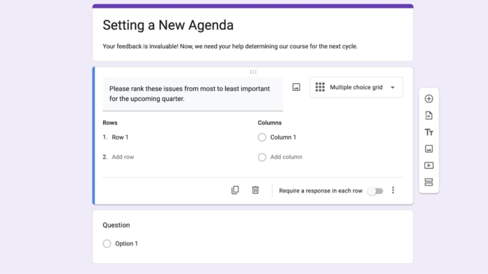 How to add ranked choices in questions in Google Forms | The Jotform Blog