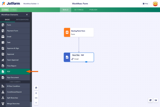 How to Set Up the PDF Element in Jotform Workflows