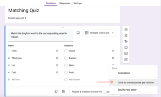 How to create a matching question on Google Forms | The Jotform Blog
