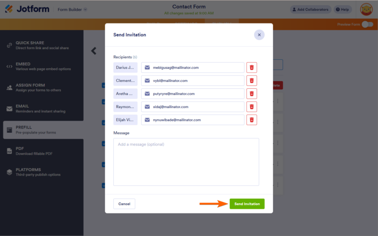 How to Share your Prefilled Form with Others