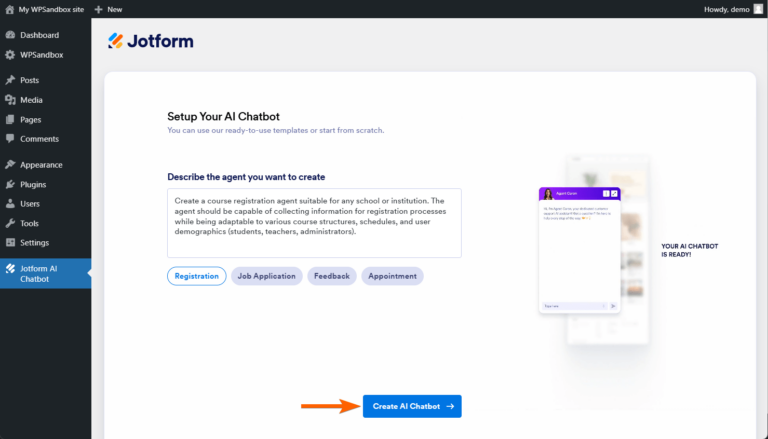 How to Use Jotform AI Chatbot on WordPress