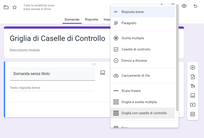 Come creare una griglia con caselle di controllo in Moduli Google | The Jotform Blog